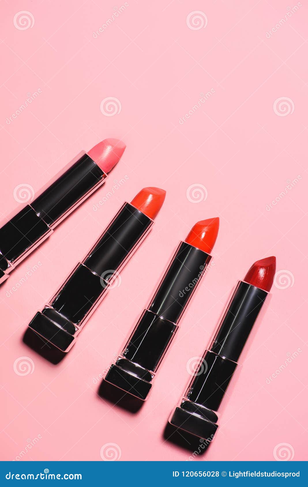 Top View of Various Lipsticks in Row Stock Photo - Image of pink, tubes ...
