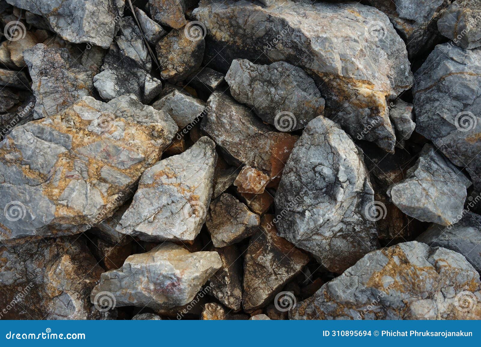 Top View Various Size of Granite Stone on the Ground Stock Photo ...