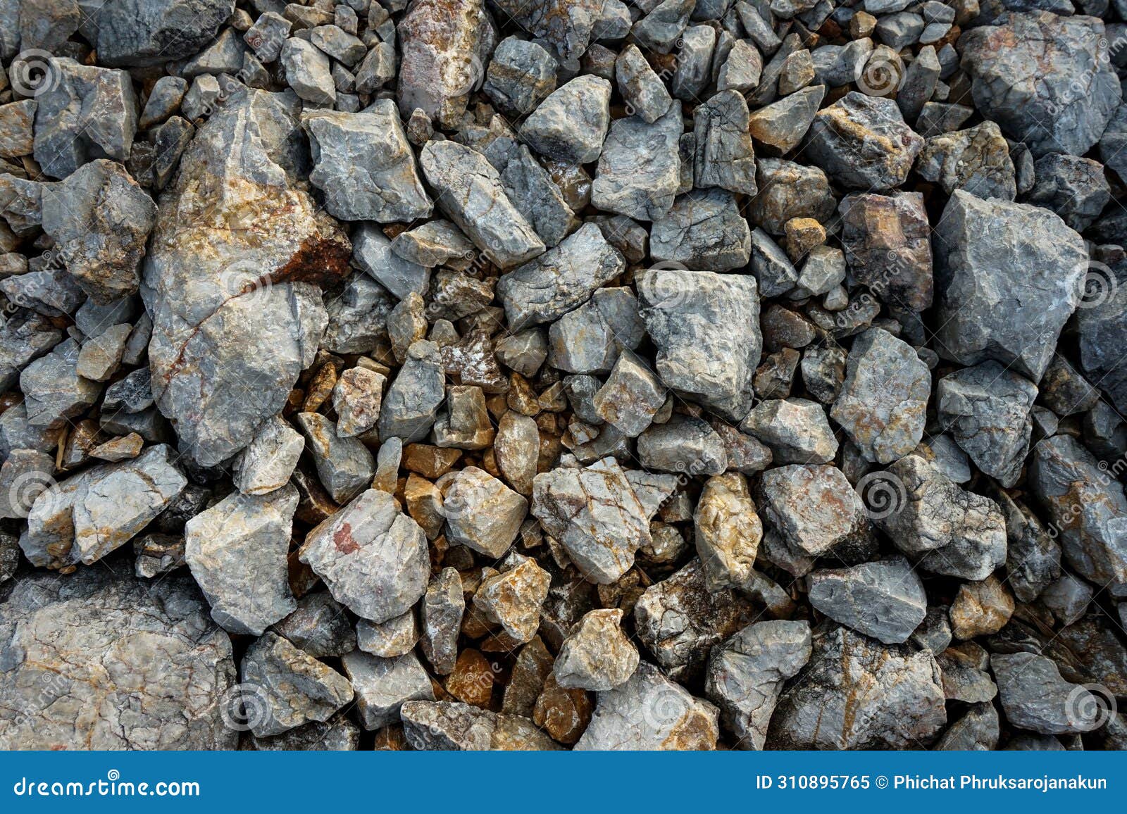 Top View Various Size of Granite Stone on the Ground Stock Image ...