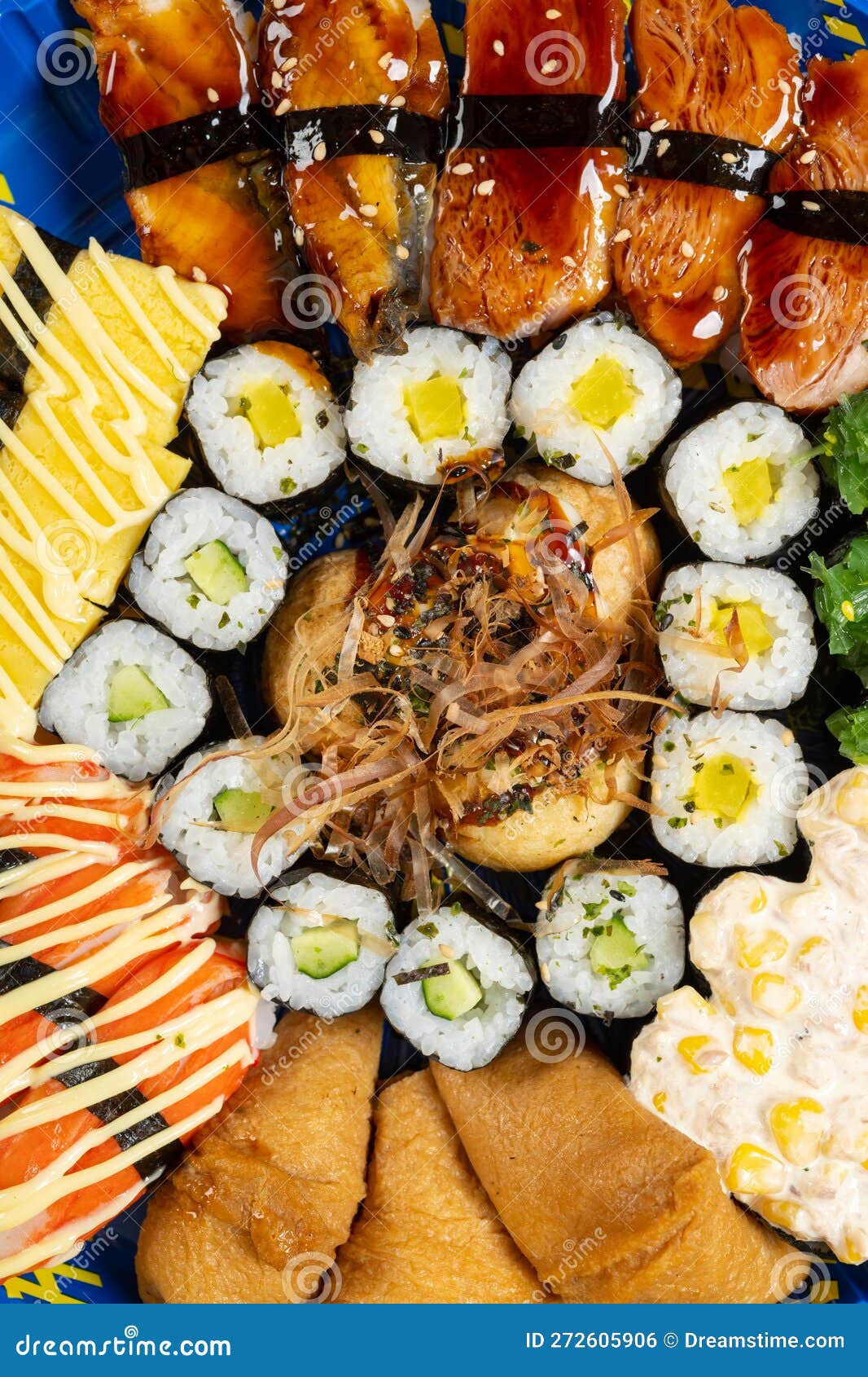 Top View Various Sushi Vertical Composition Stock Photo - Image of view ...