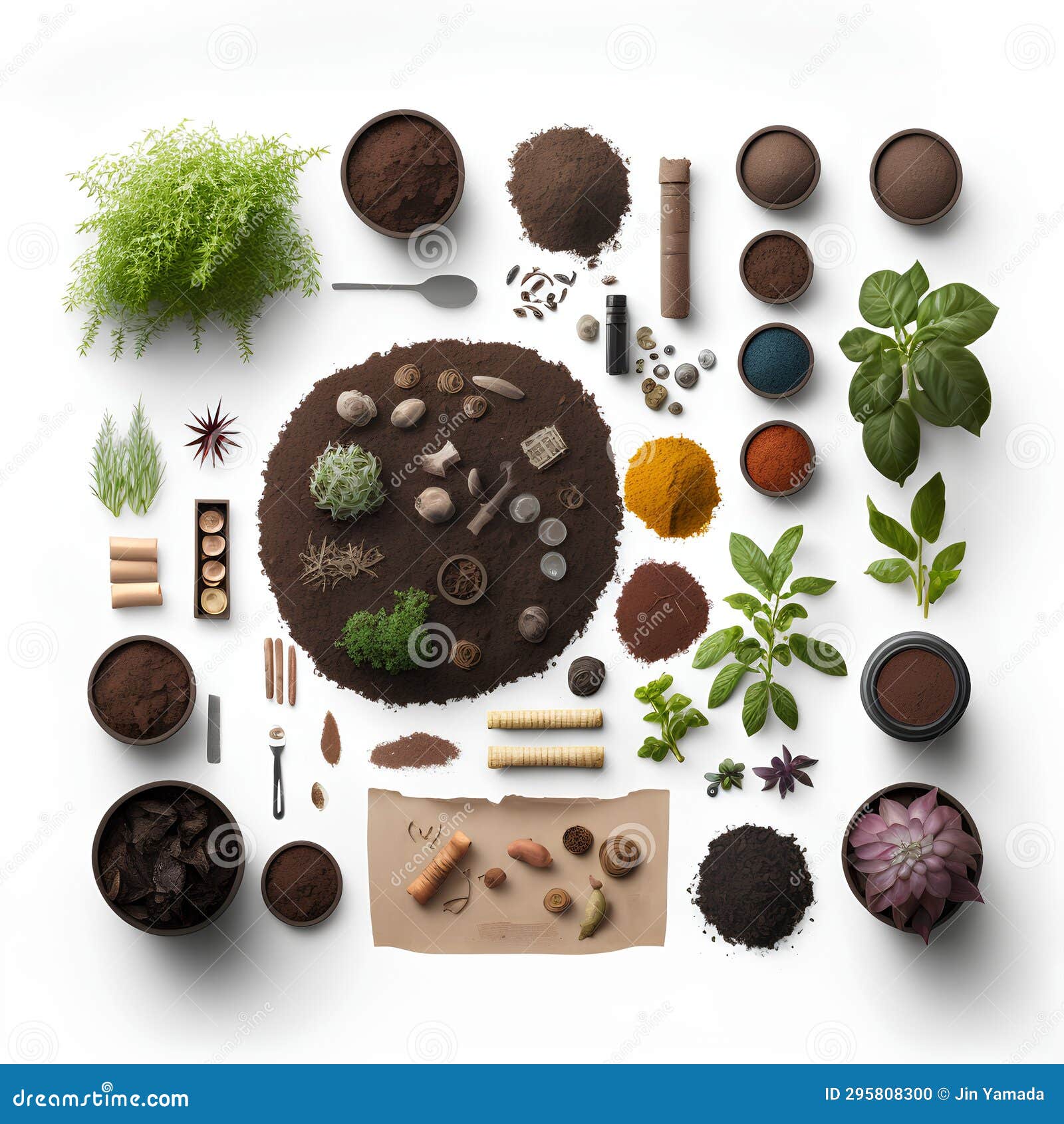 Top View of Various Types of Soil for Growing Plants Isolated on White ...