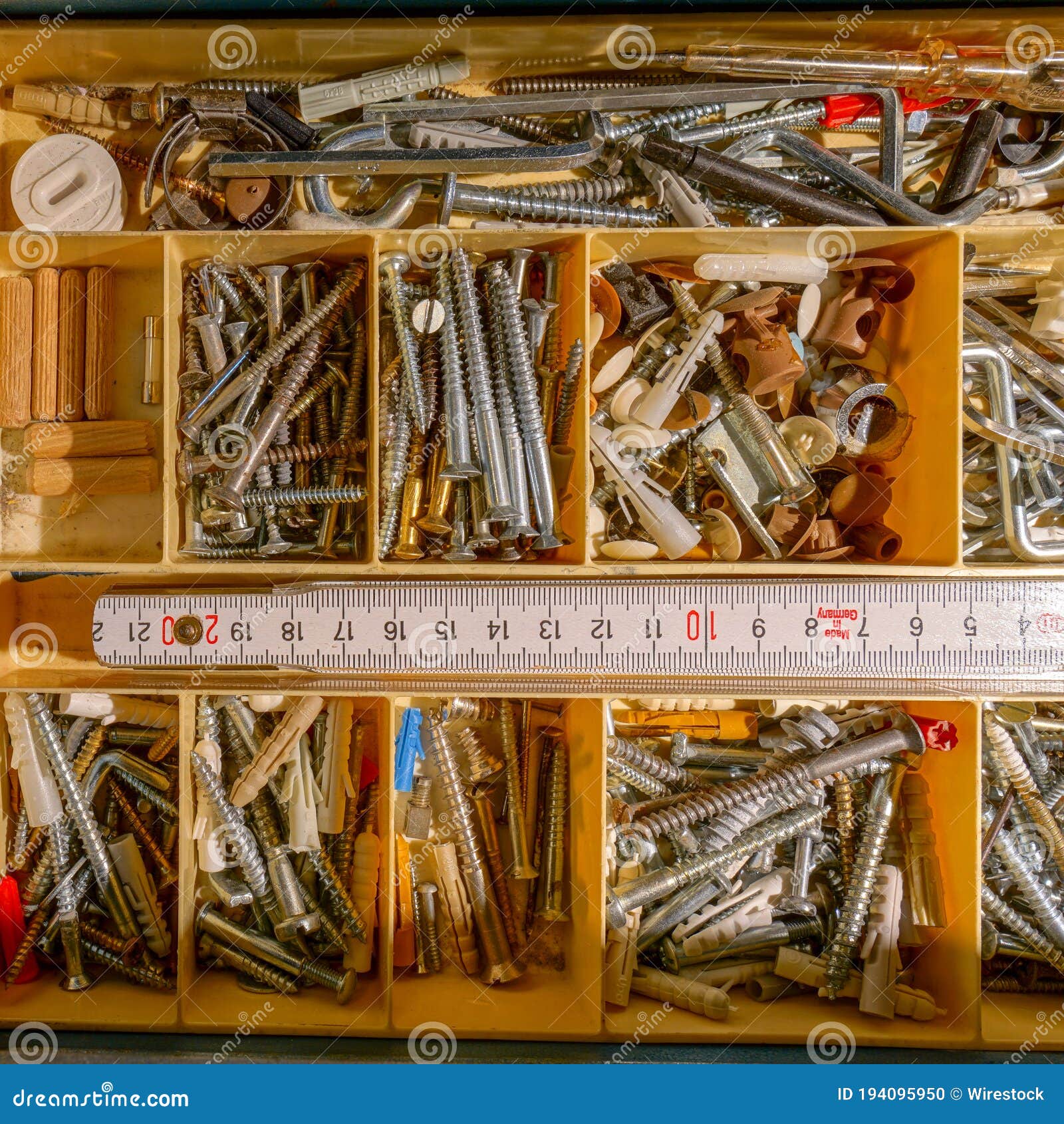 Top View of the Various Working Tools in the Metal Toolbox Stock Photo ...