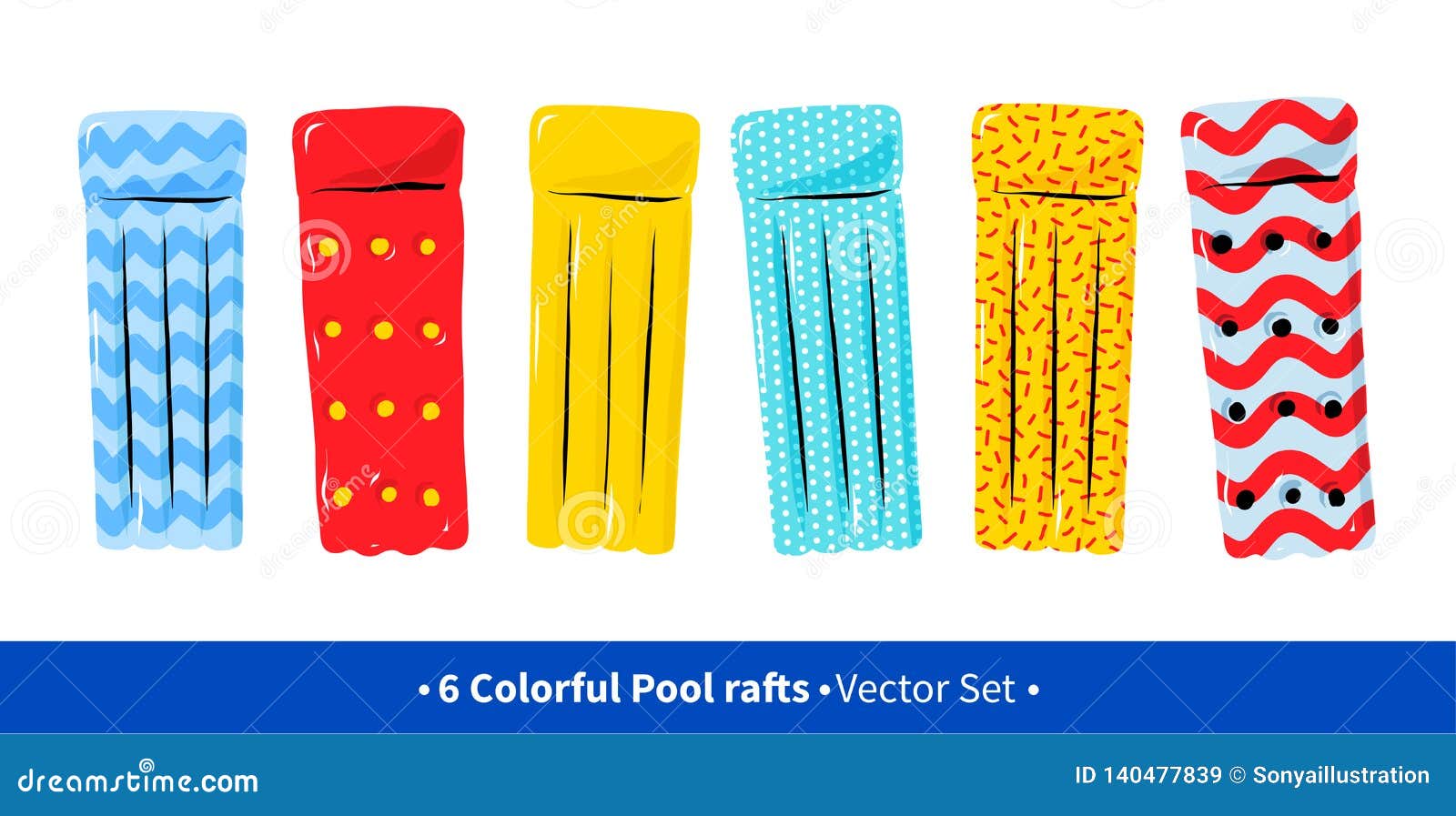 Top View Vector Collection of Pool Rafts Stock Vector - Illustration of ...