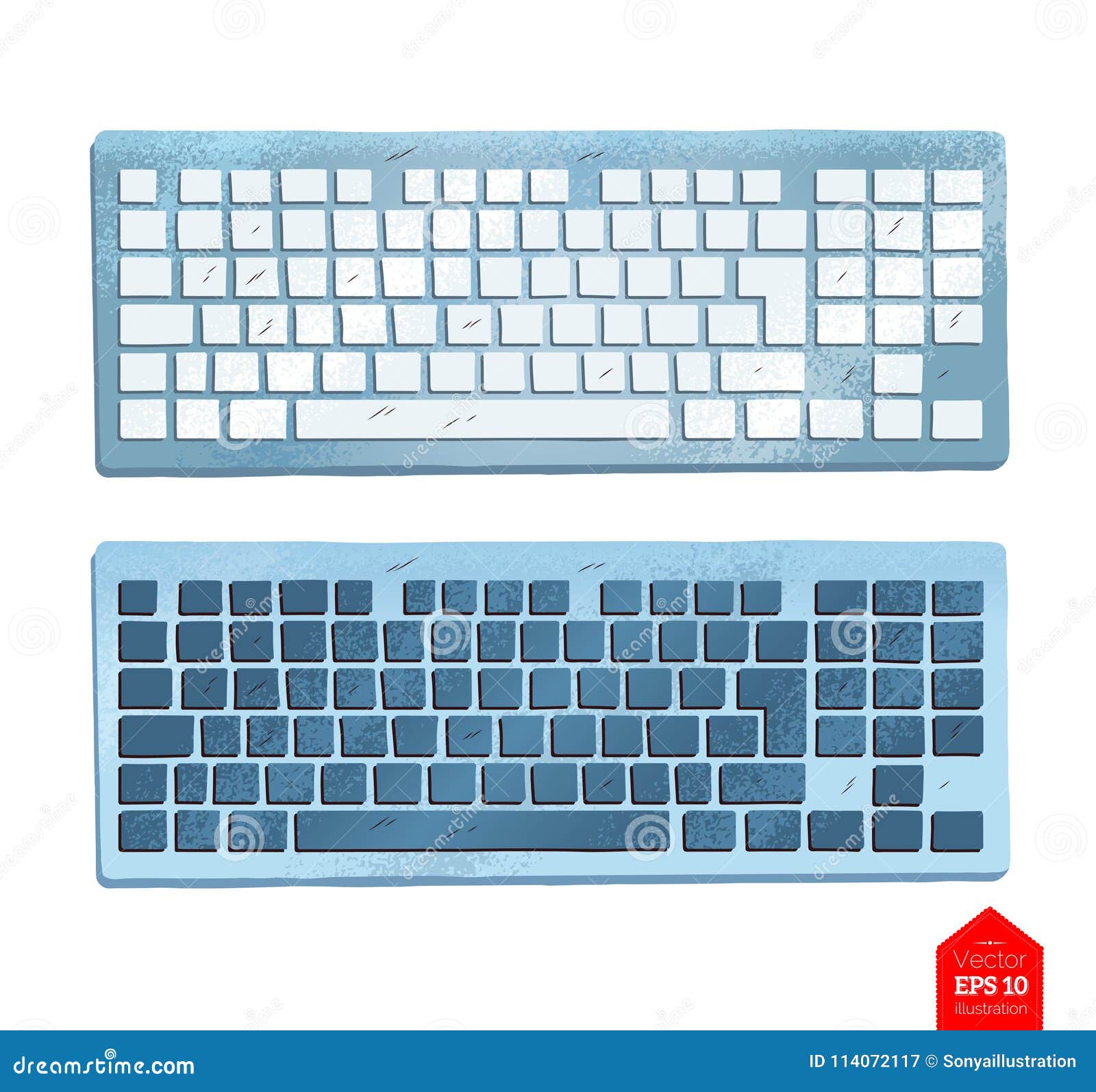 Top View Vector Illustration of Keyboard Stock Vector - Illustration of ...