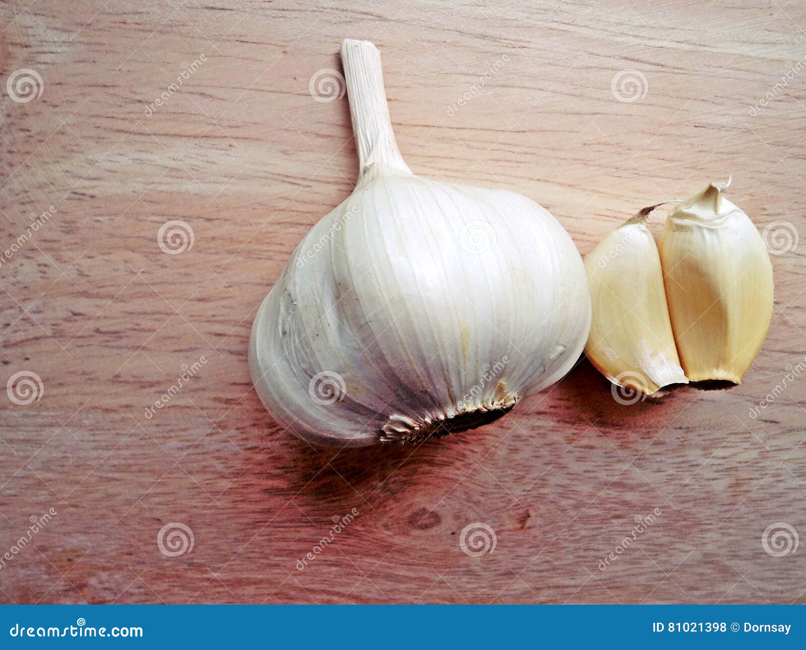 Top View Vegetable with Garlic on Wooden Background Stock Photo - Image ...