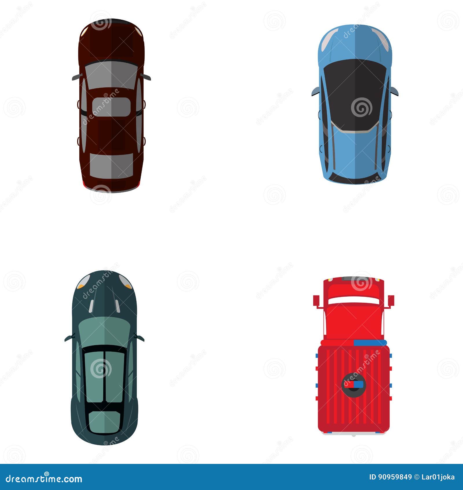 Top view vehicles stock vector. Illustration of cartoon - 90959849