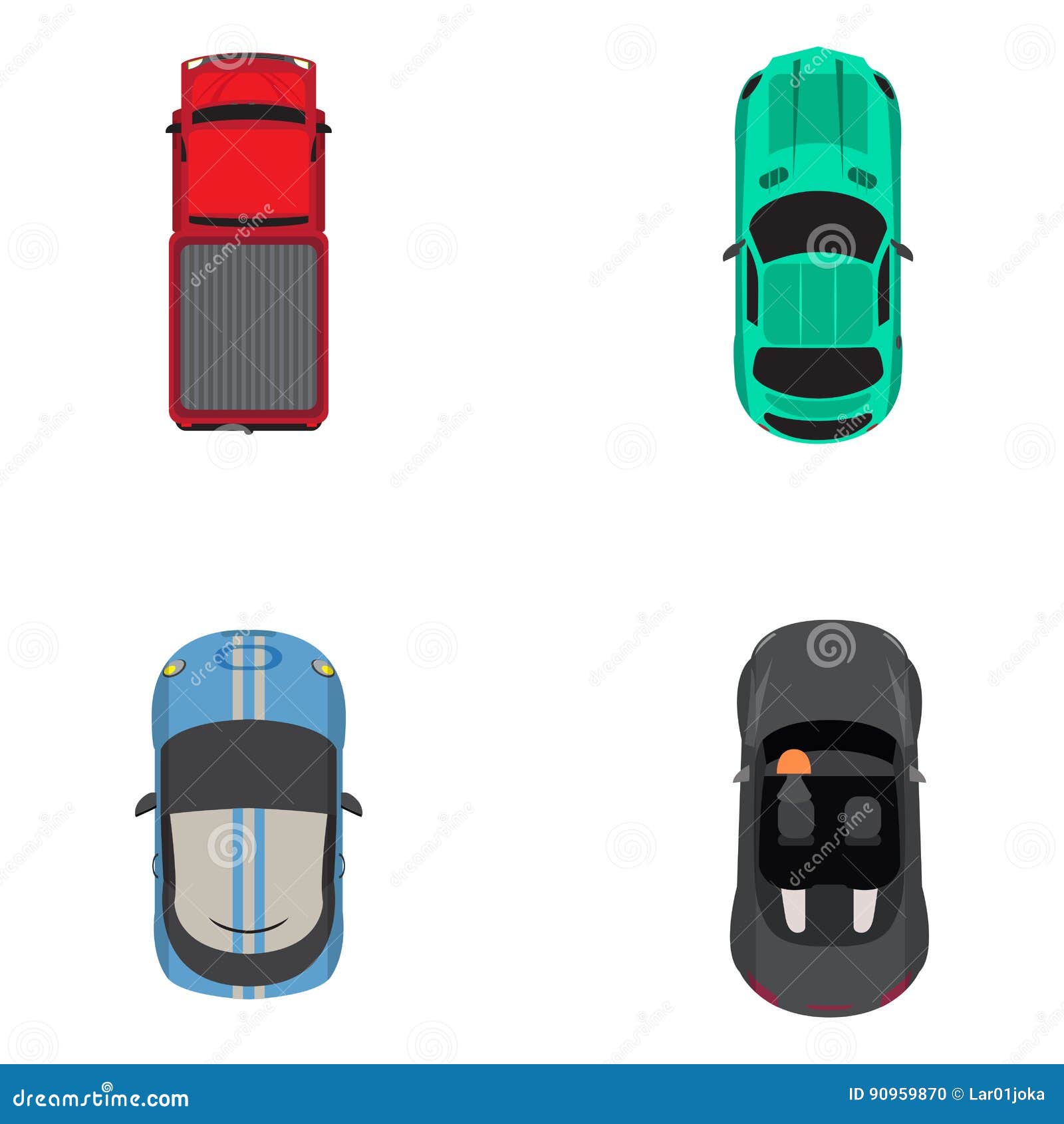 Top view vehicles stock vector. Illustration of automobile - 90959870