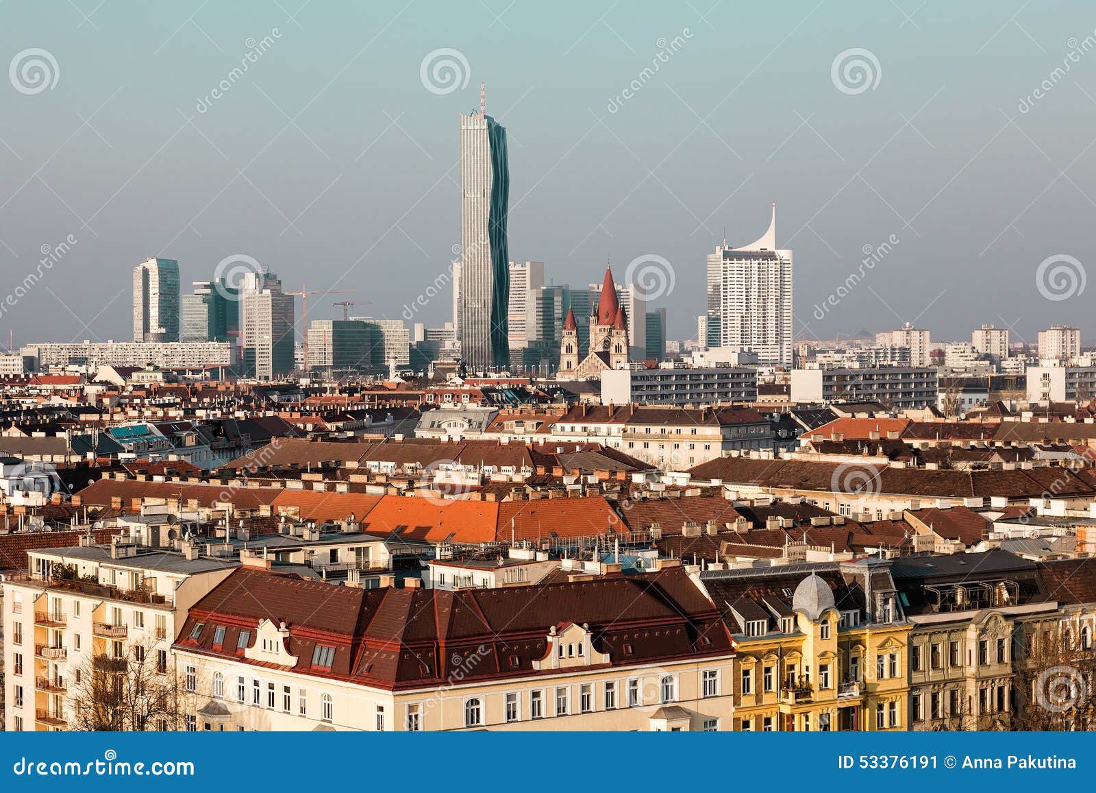 Top View of Vienna, Modern Buildings Stock Image - Image of modern ...