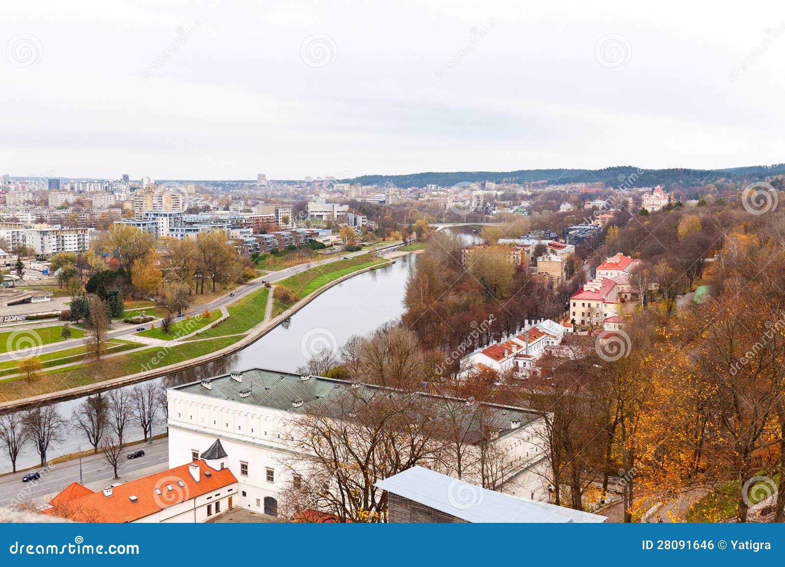 Top View of Vilnius and the River Neris Stock Photo - Image of outdoors ...