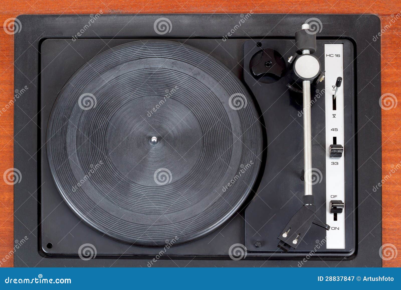 Top View of Vintage Gramophone Player Stock Image - Image of audio ...