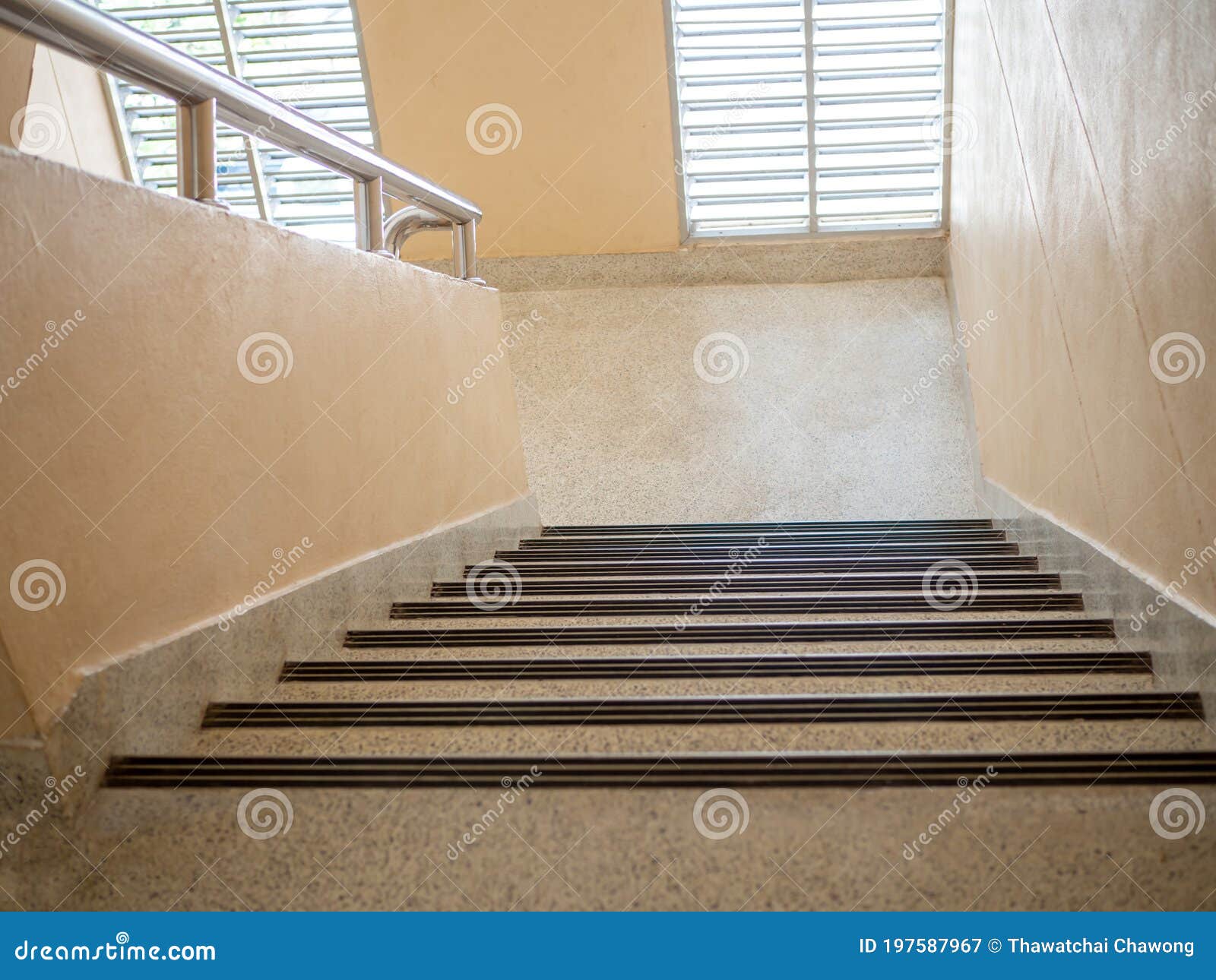 Top View before Walking Down the Stairs Stock Image - Image of interior ...