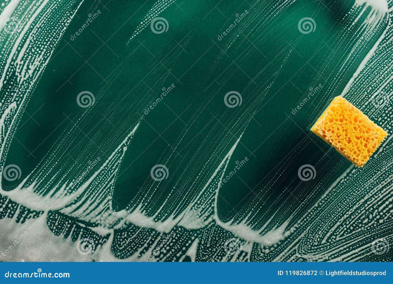 Top View of Washing Sponge and Foam Stock Photo - Image of shot ...