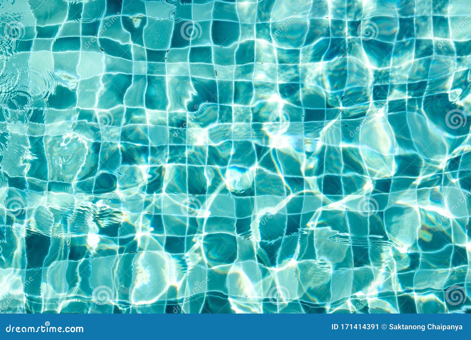 Top View, Water in the Pool with Blue Tiled. Stock Image - Image of ...