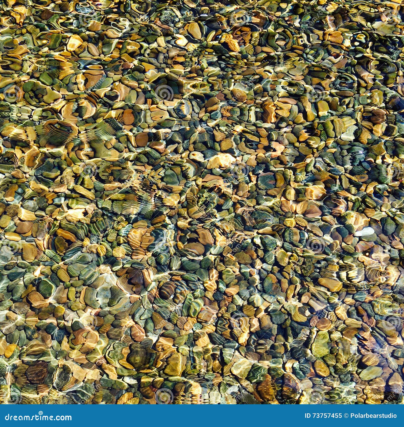 Top View Water Reflection with Stone Pebbles Stock Image - Image of ...