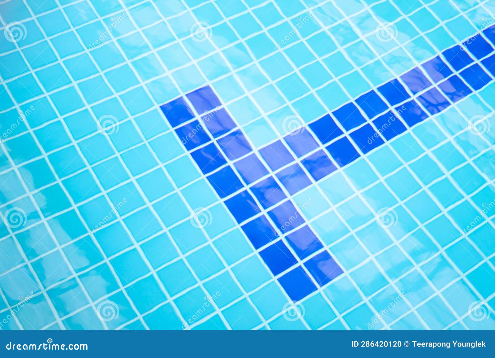 Top View of the Water Surface through the T-shaped Tiled Floor in the ...