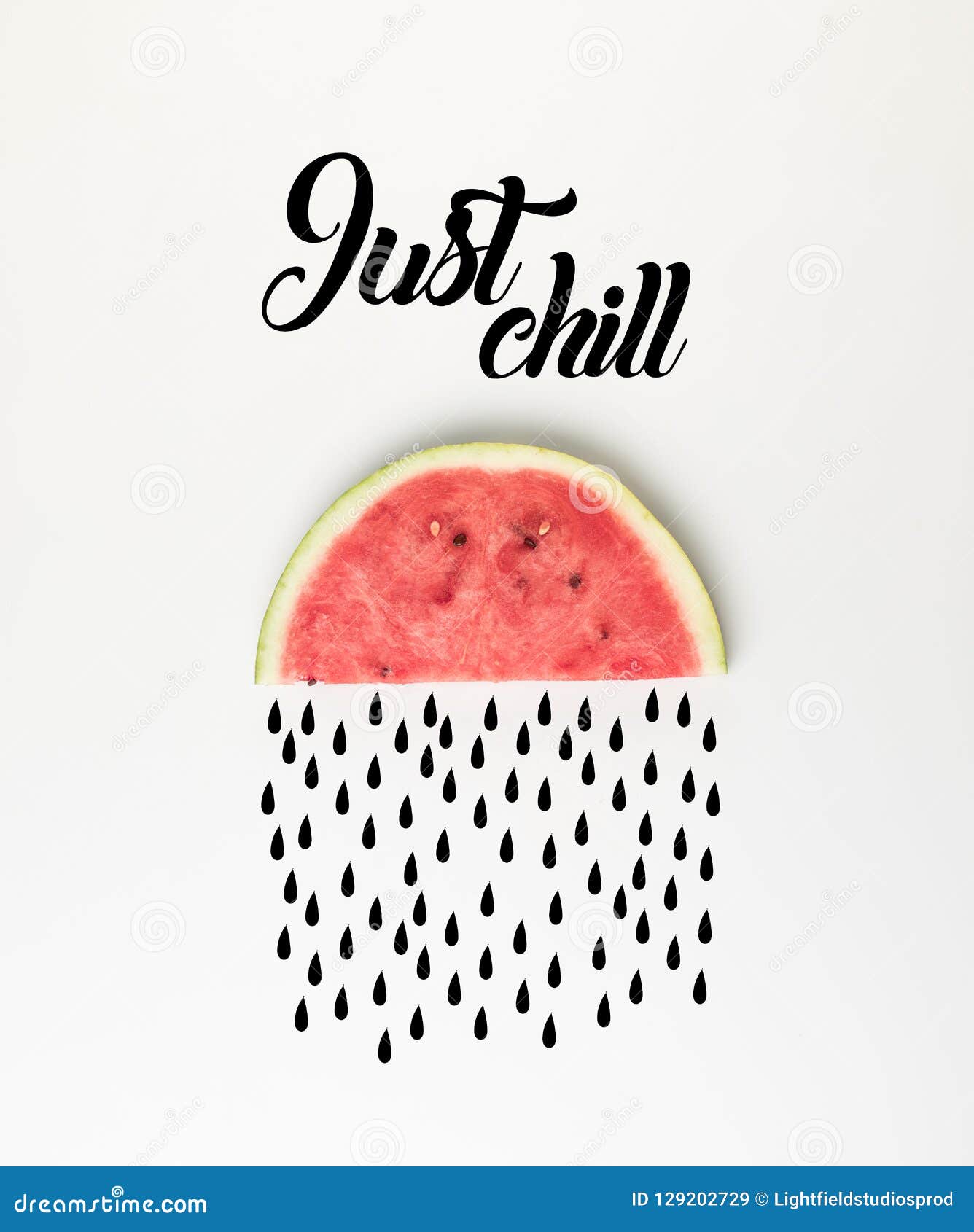 Top View of Watermelon Slice As Cloud with Rain and Just Stock Image ...