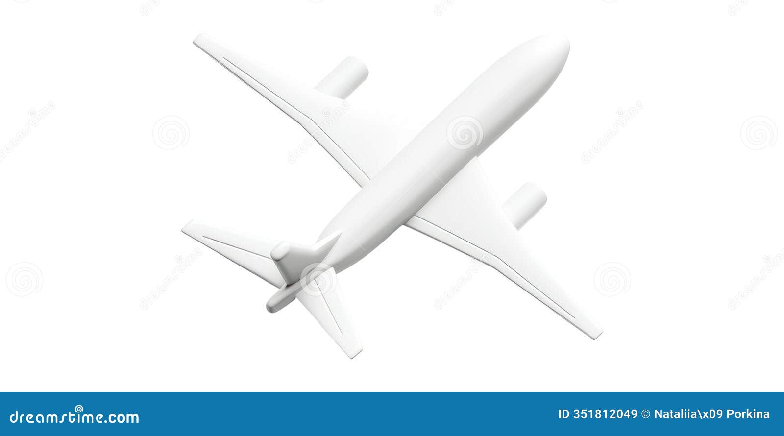 Top View of White Airplane Model Isolated on Transparent Background ...