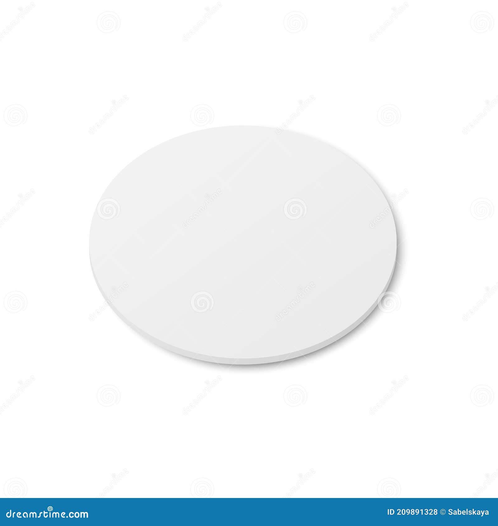 Top View on White Blank Table Coaster Realistic Vector Illustration ...