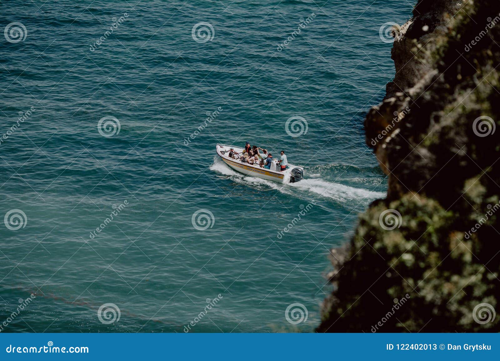 Top View of a White Boat Sailing in the Ocean Editorial Stock Photo ...