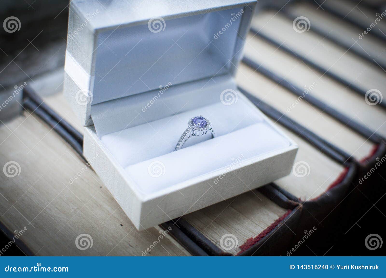 Top View White Box with Wedding Ring. Stock Photo - Image of gift ...