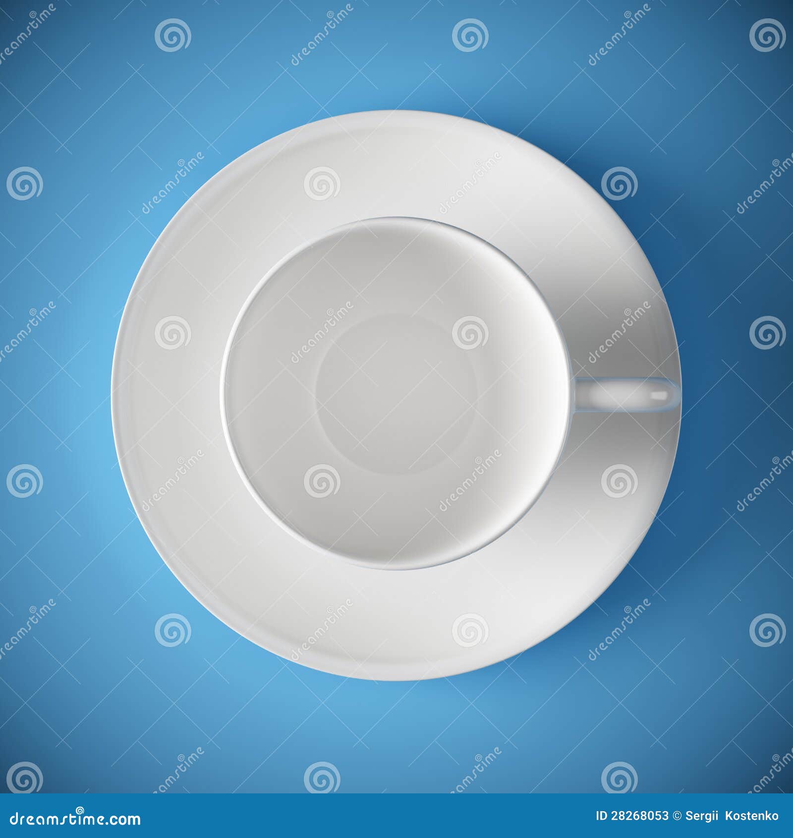 Top view white cup on blue stock illustration. Illustration of clean ...
