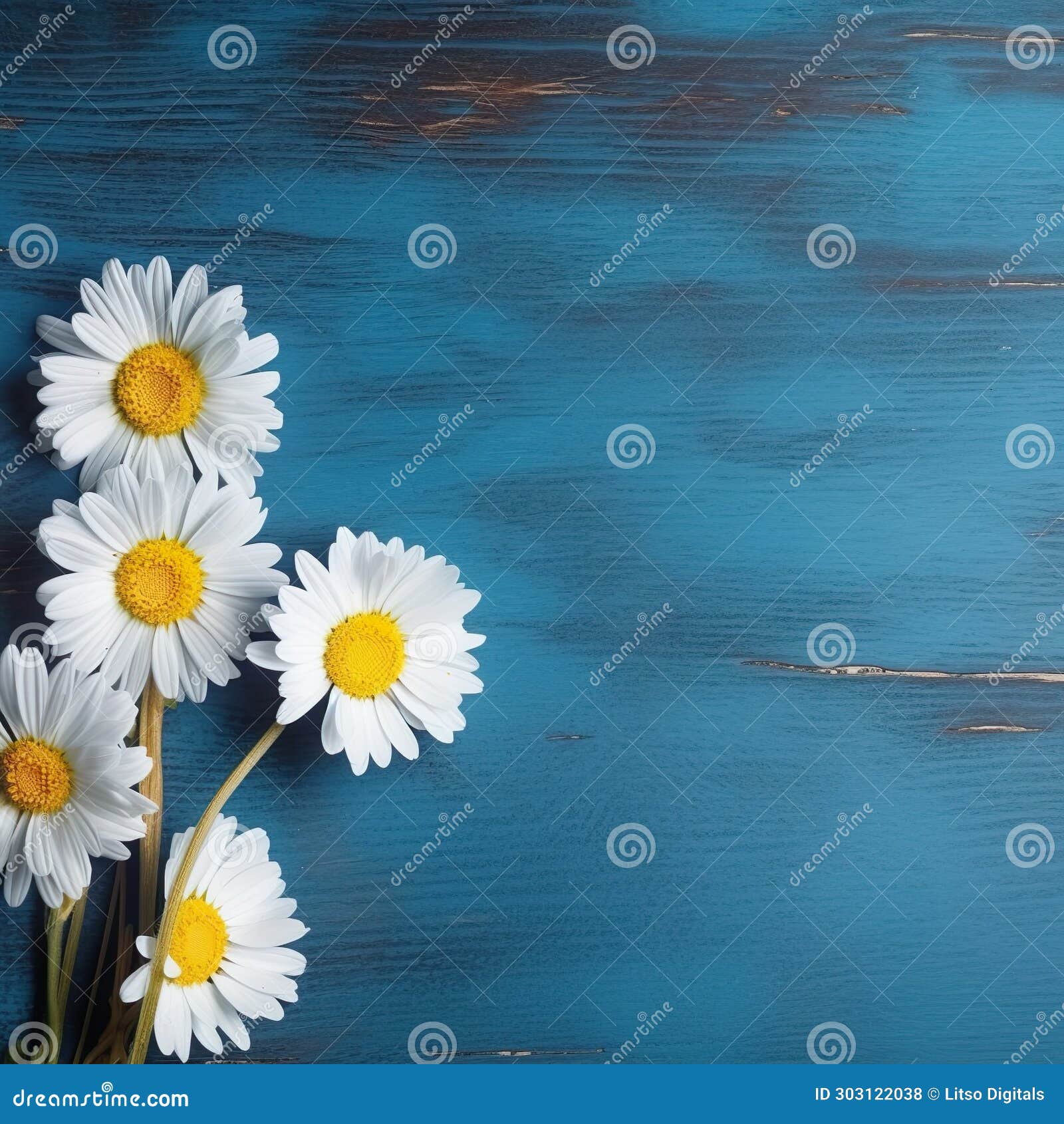 Top View of White Daisy Flower with Copy Space Generative Ai Stock ...