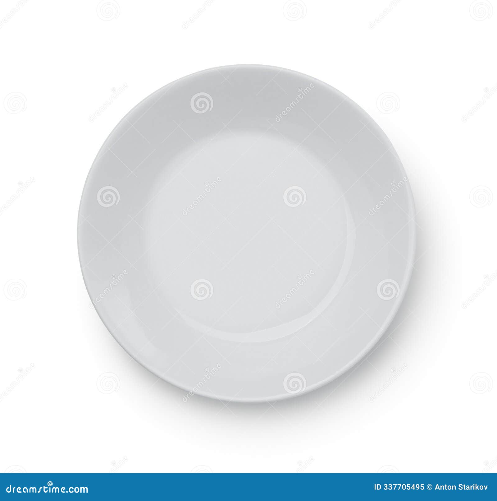 Empty Ceramics Plates, White Plate With Floral Pattern, View From Above ...