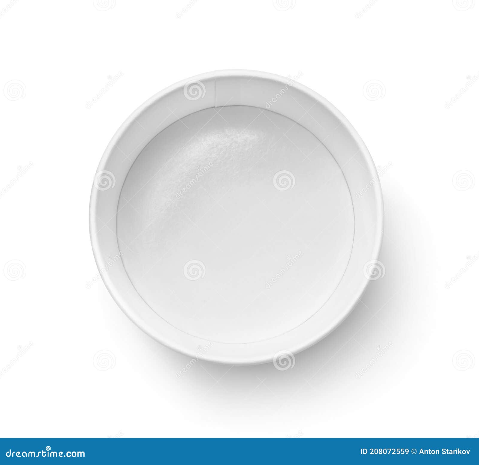 Top View of White Empty Paper Cup Stock Image - Image of container ...