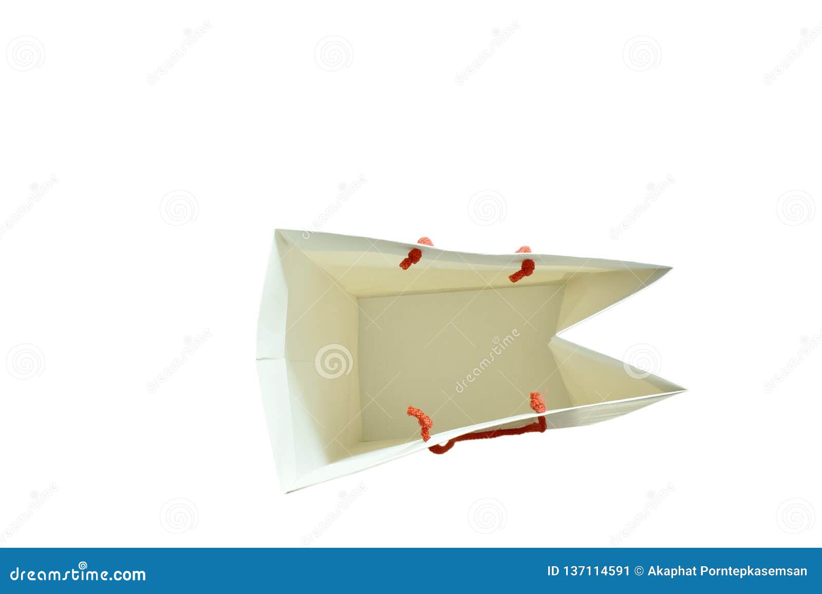 Top View of White Glossy Coated Paper Bag Stock Image - Image of market ...