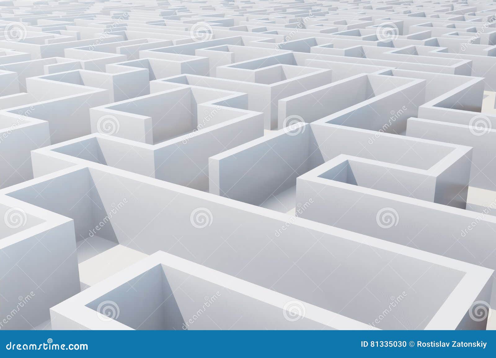 Top View of White Labyrinth. 3d Rendering Stock Illustration ...