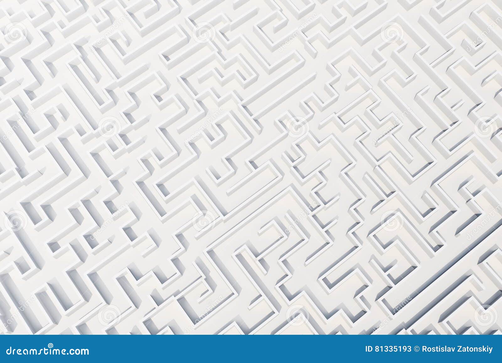 Top View of White Labyrinth. 3d Rendering Stock Illustration ...