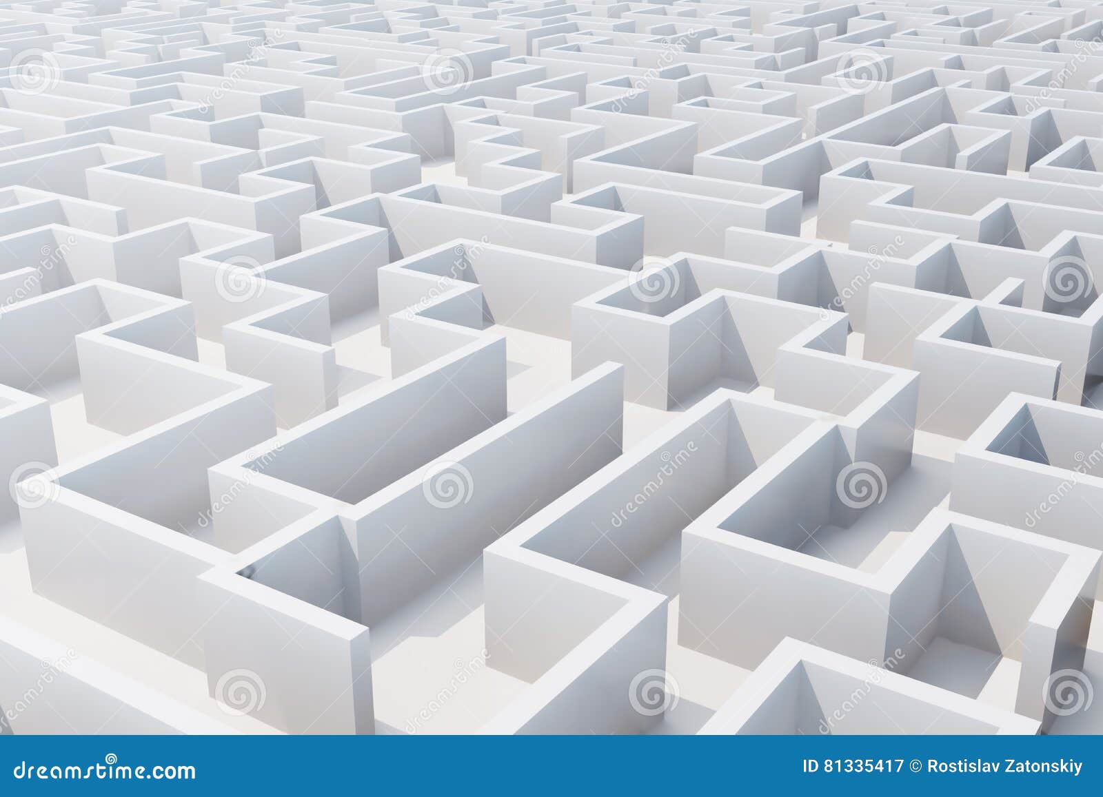 Top View of White Labyrinth. 3d Rendering Stock Image - Image of close ...