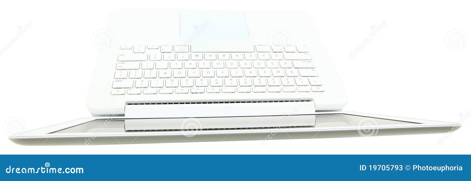 Top View of White Laptop Keyboard Stock Image - Image of network ...