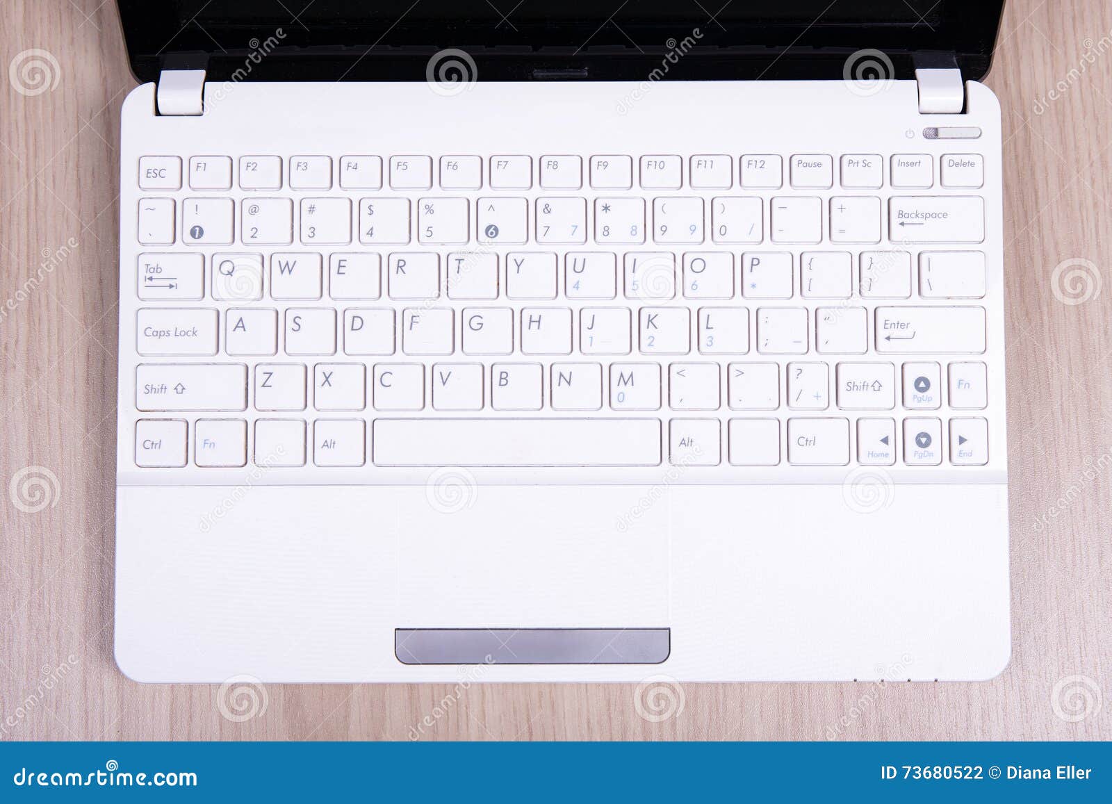 Top View of White Laptop Keyboard on the Table Stock Photo - Image of ...