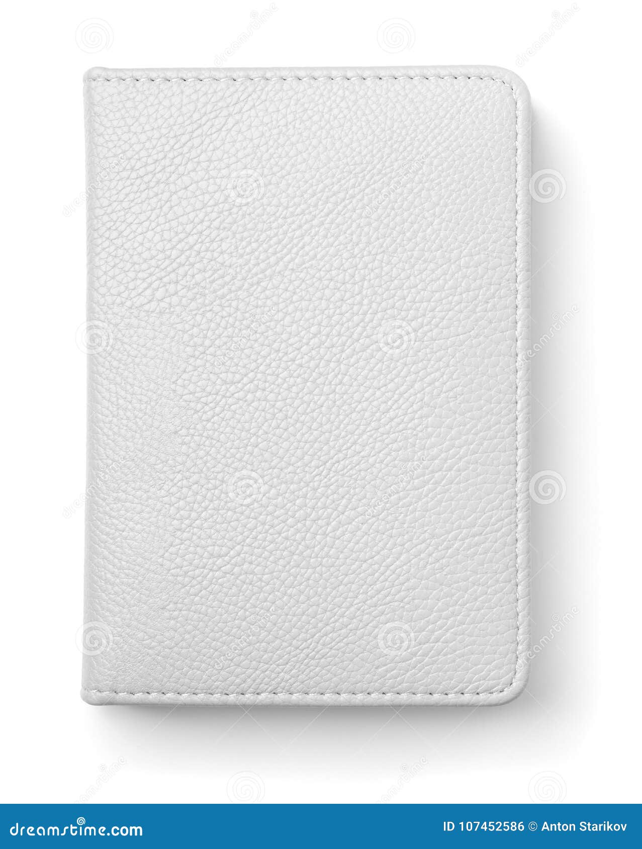 Top View of White Leather Notebook Stock Photo - Image of small ...