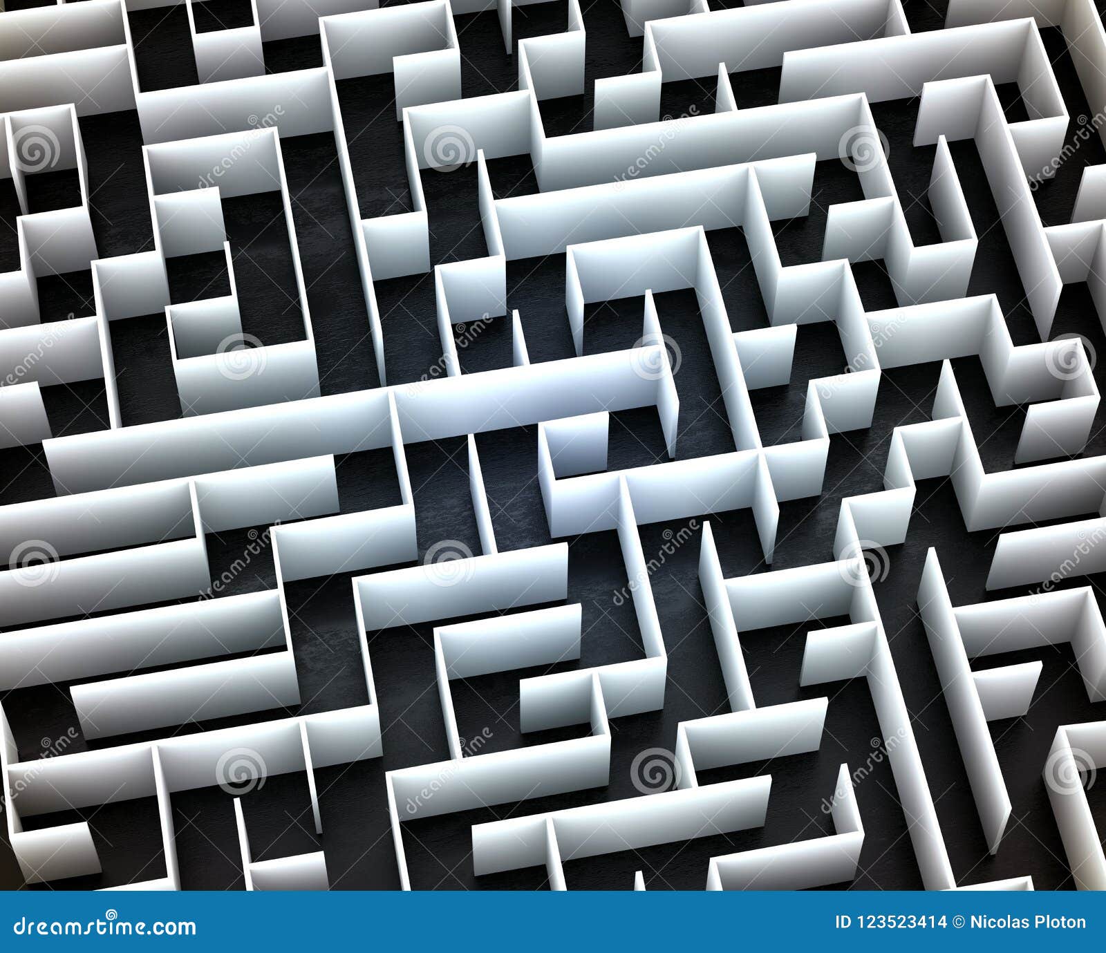 Top view on a white maze stock illustration. Illustration of complex ...