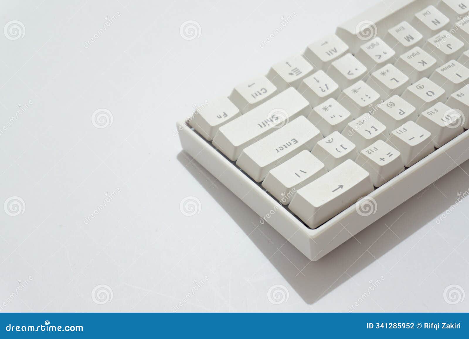 Top View of White Mechanical Keyboard with Various Layouts Stock Photo ...