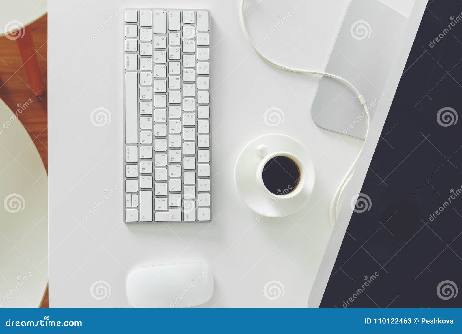 Desktop with Empty Computer Top Stock Image - Image of close, black ...