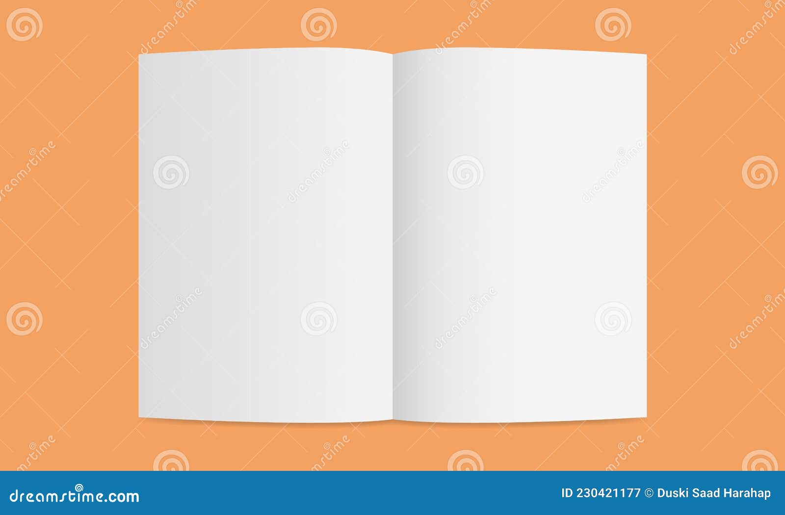 Top View White Paper Opened. Paper Illustration Mockup Design Stock ...