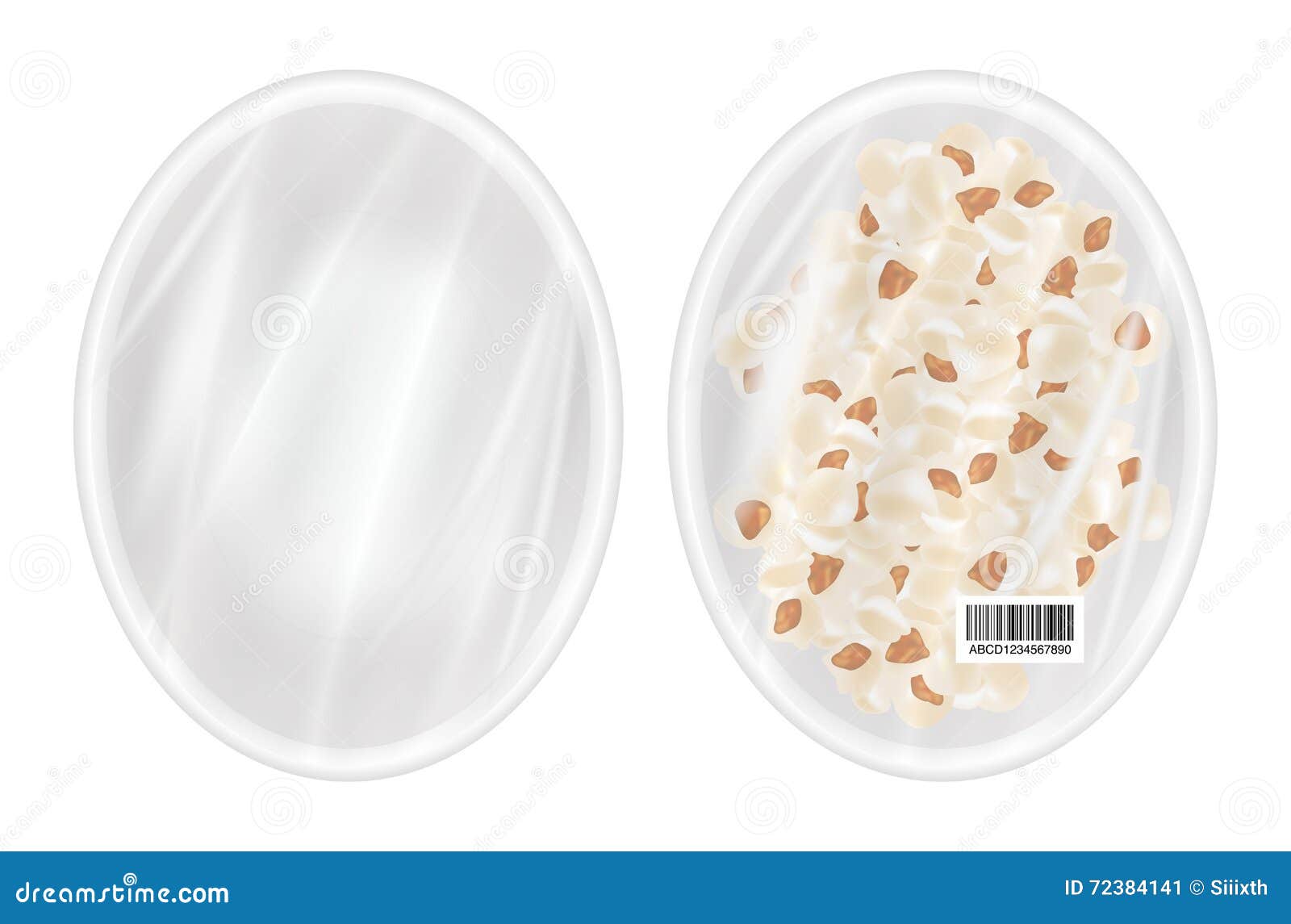 Top View Of White Polystyrene Packaging Mockup With Pop Corn Inside ...
