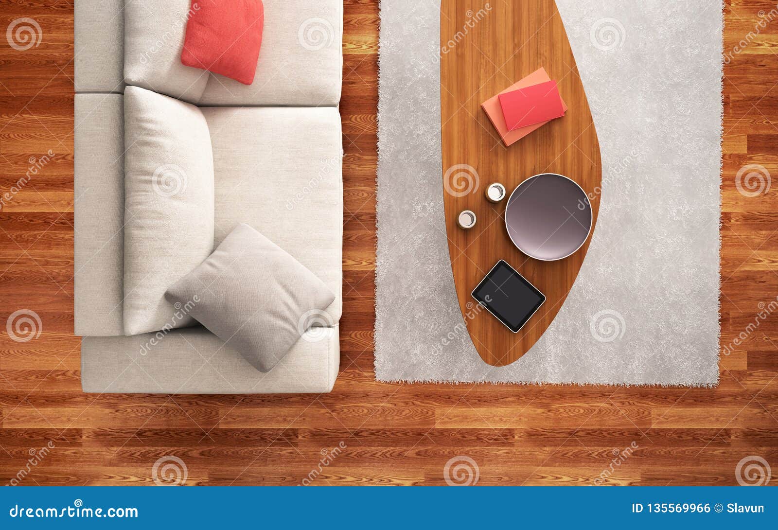 Top View of White Sofa in Interior Design Stock Photo - Image of ...