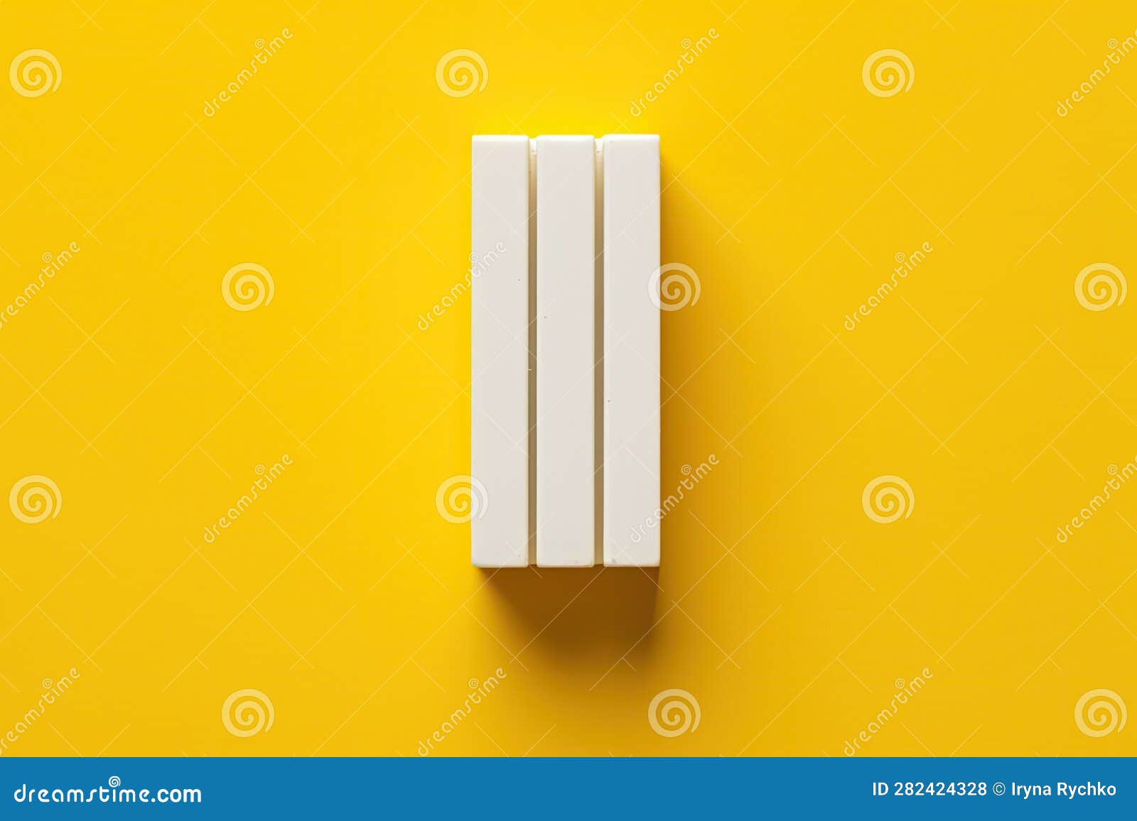 Top View of White Strip on Yellow Background, AI Generated Stock ...