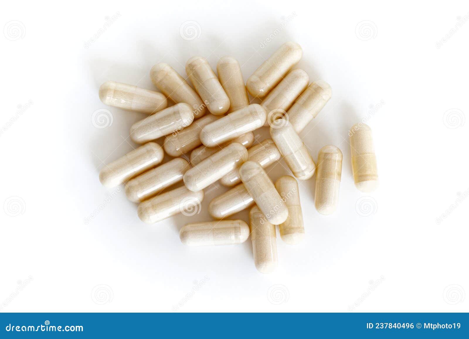 Top View of White Vitamin Supplements Pile Isolation Stock Photo ...