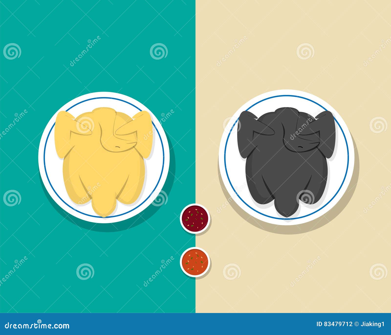 Steamed Chicken Feet Dim Sum Menu Set Illustration-01 Cartoon Vector ...