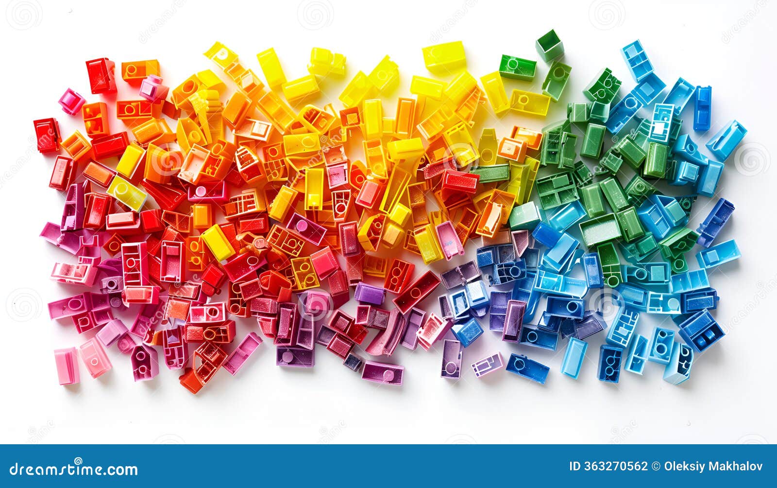 Top View of Wide Pile Various Colorful Rainbow Colored Stackable ...