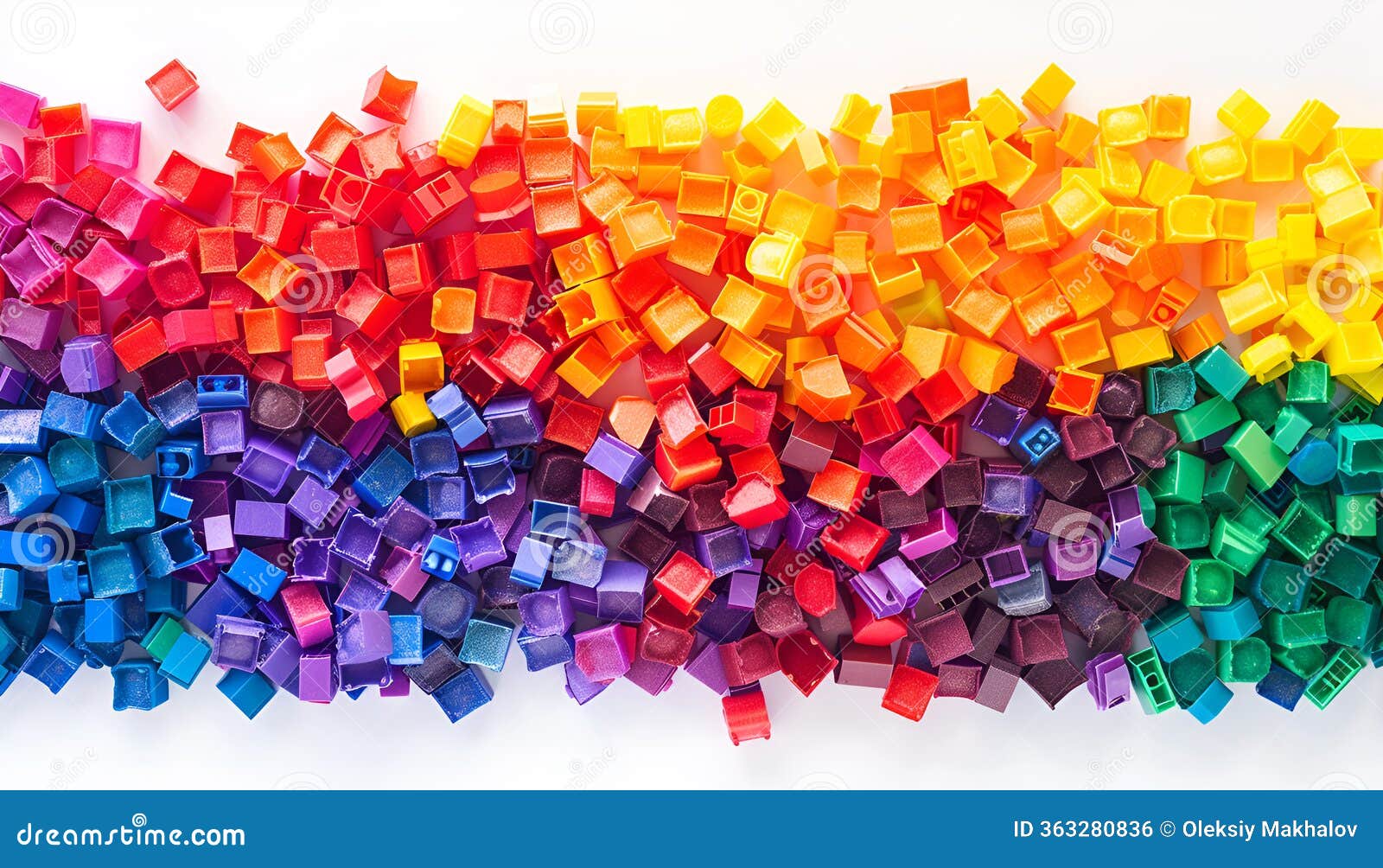 Top View of Wide Pile Various Colorful Rainbow Colored Stackable ...