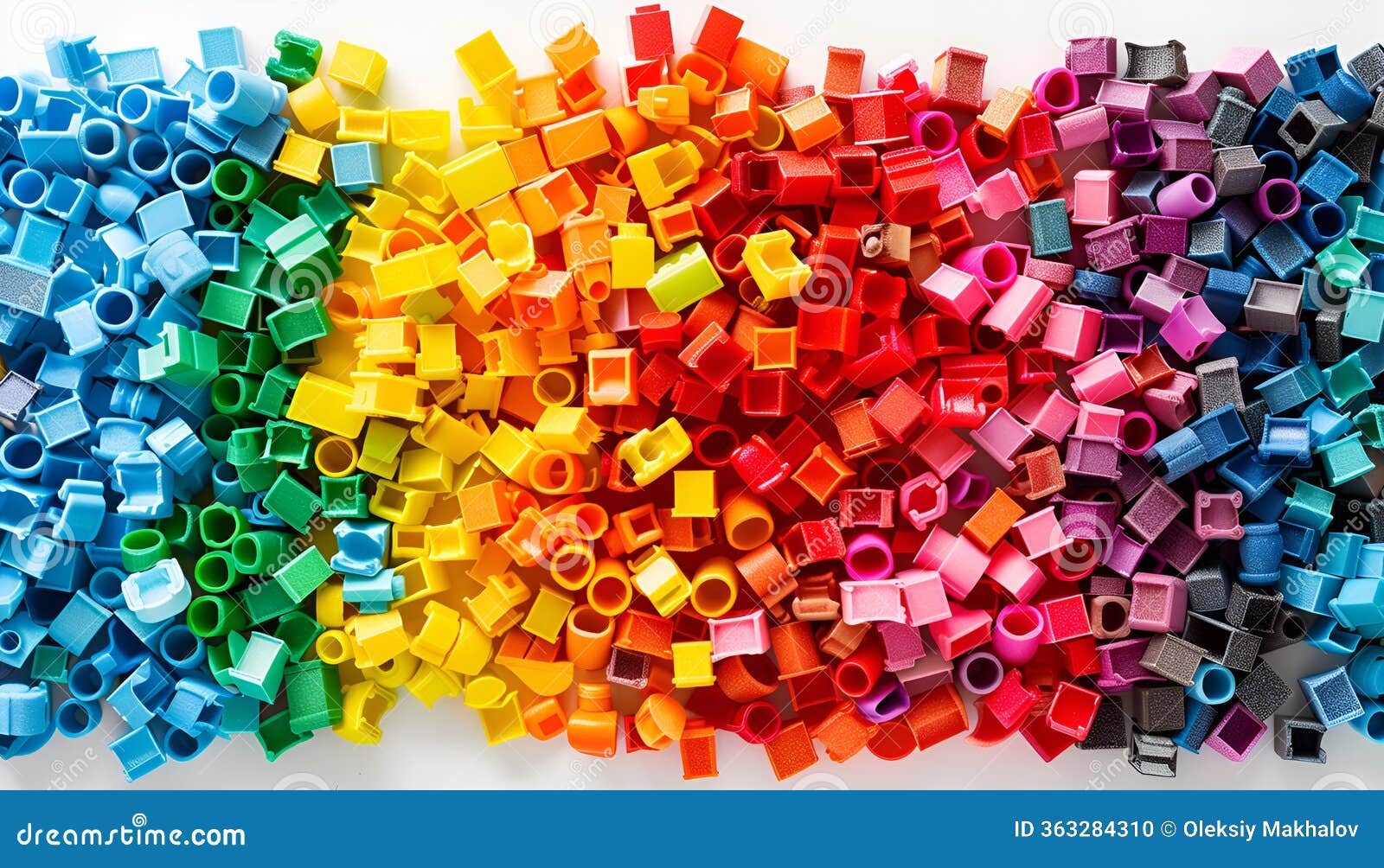 Top View of Wide Pile Various Colorful Rainbow Colored Stackable ...