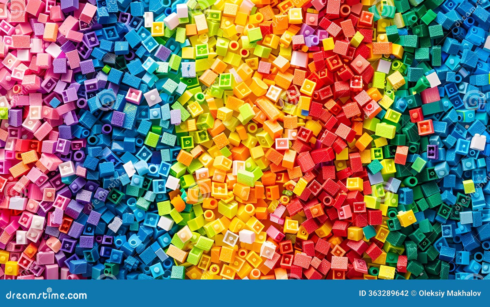 Top View of Wide Pile Various Colorful Rainbow Colored Stackable ...