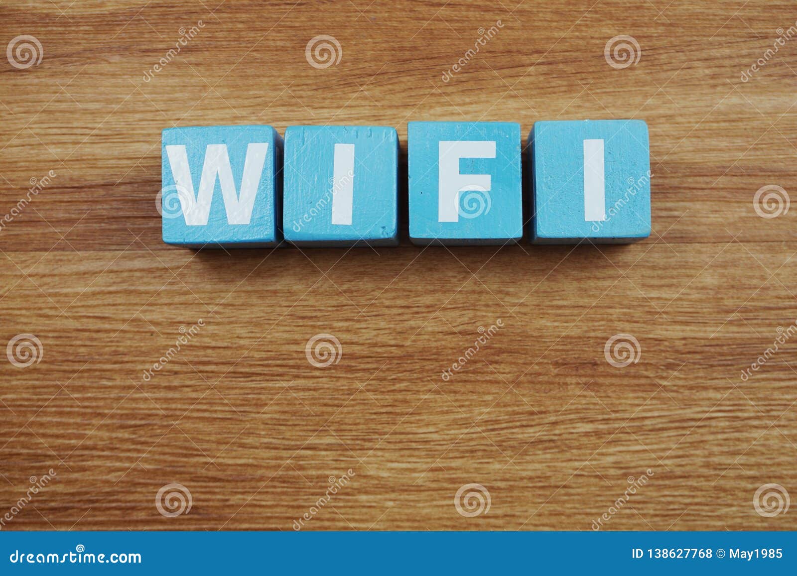 Top View of Wifi Word Made with Wooden Blocks Stock Photo - Image of ...