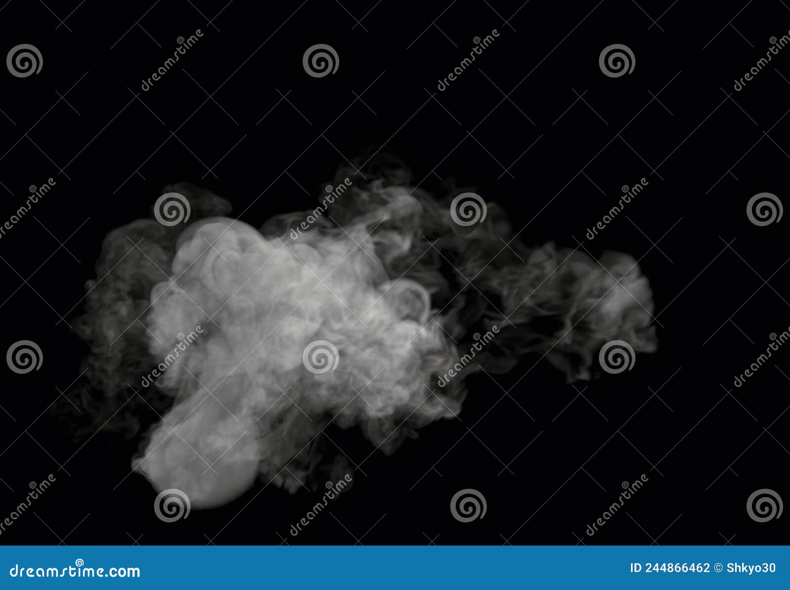 Top View of Wispy and Very Swirly White Medium Sized Smoke Cloud on ...